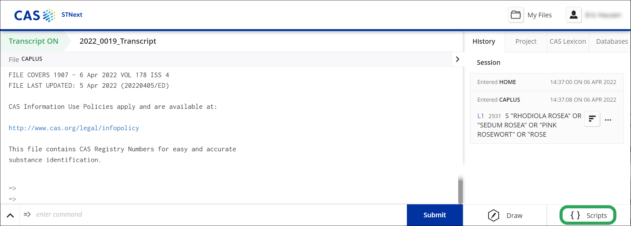 Importing A Script From The Main Session Window